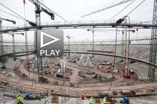 Video: Olympic Stadium topped out with cable net roof | News | Building