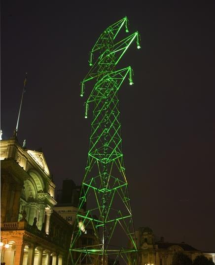 Giant pylon erected in Birmingham to highlight climate change | News ...