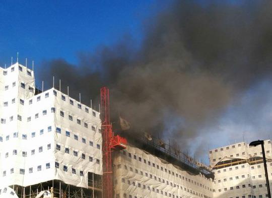 Five-storey fire engulfs GPE site | News | Building